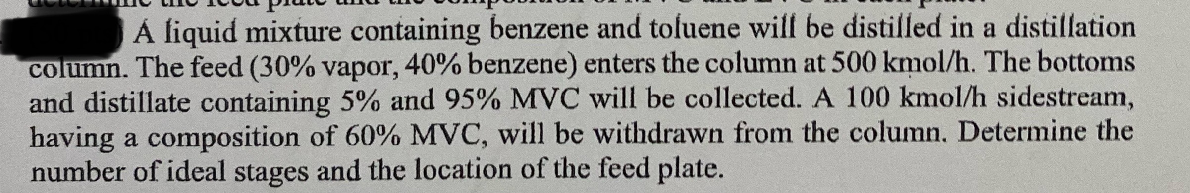 Solved A liquid mixture containing benzene and toluene will | Chegg.com