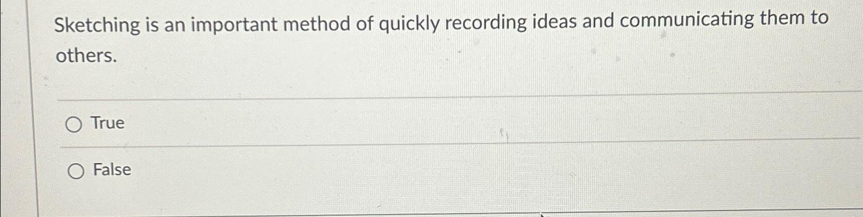 Solved Sketching is an important method of quickly recording | Chegg.com