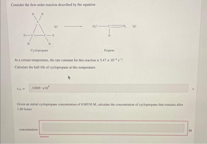 Solved Consider the first-order reaction described by the | Chegg.com