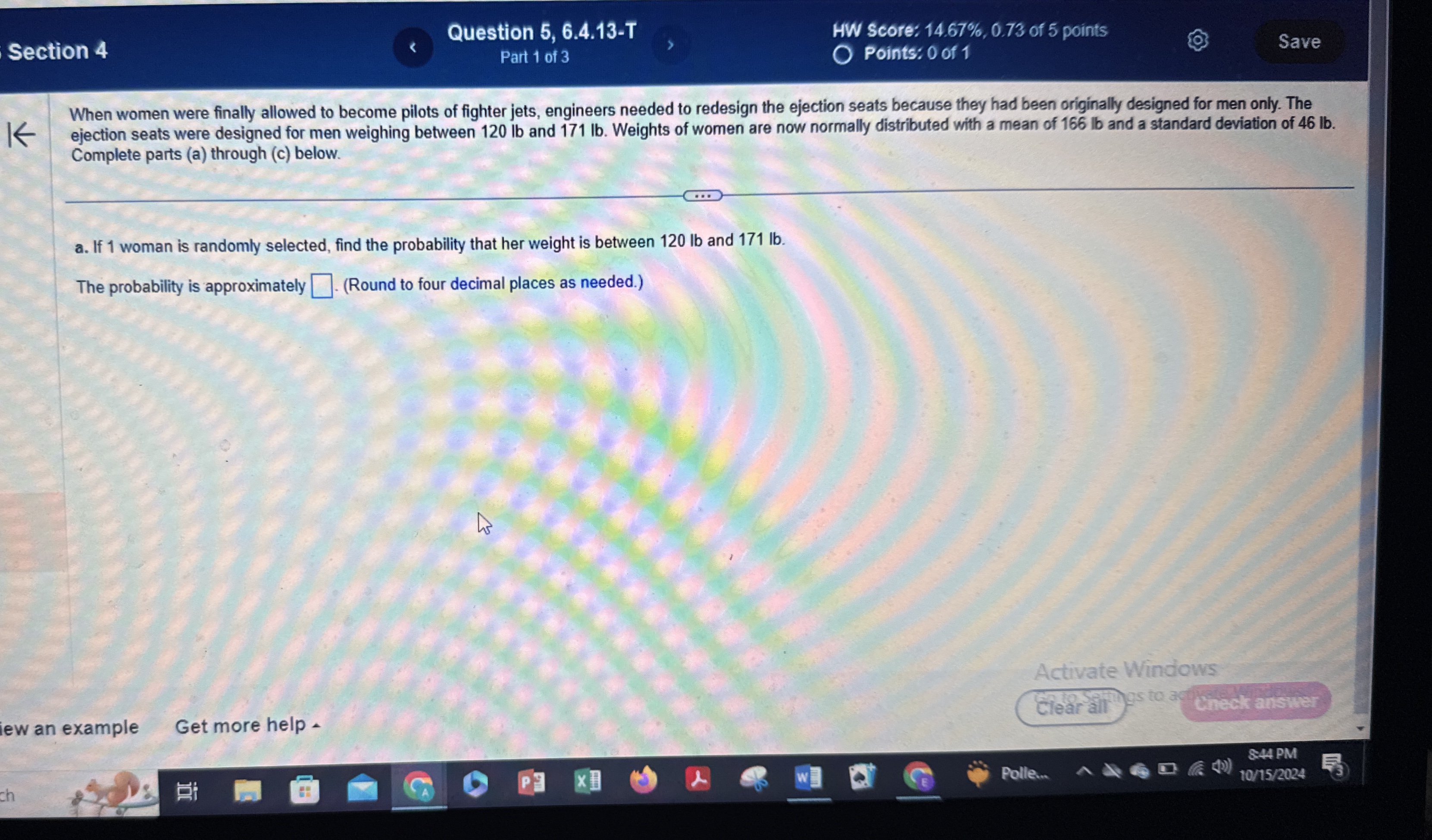 Solved Section 4Question 5, 6.4.13-THW Score: 14.67%, 0.73 | Chegg.com