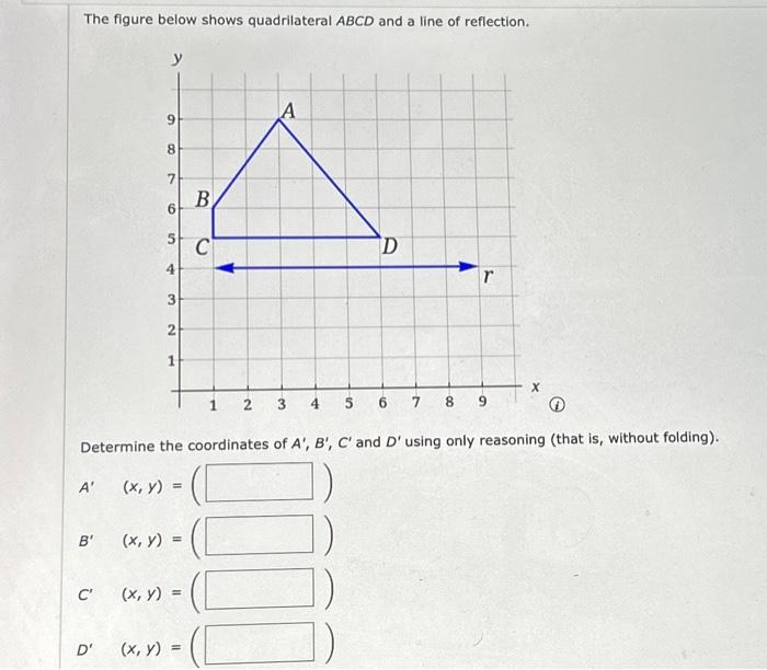 Solved The figure below shows quadrilateral ABCD and a line | Chegg.com