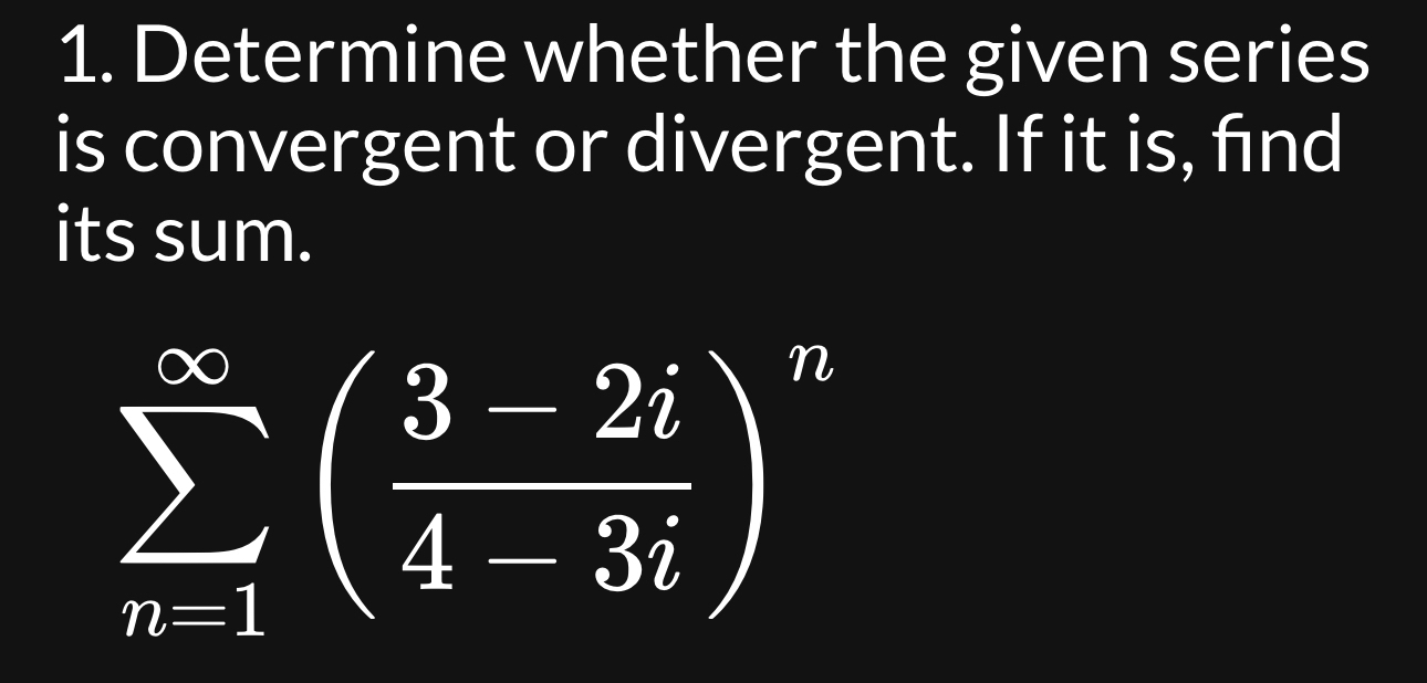 Solved Determine whether the given series is convergent or | Chegg.com