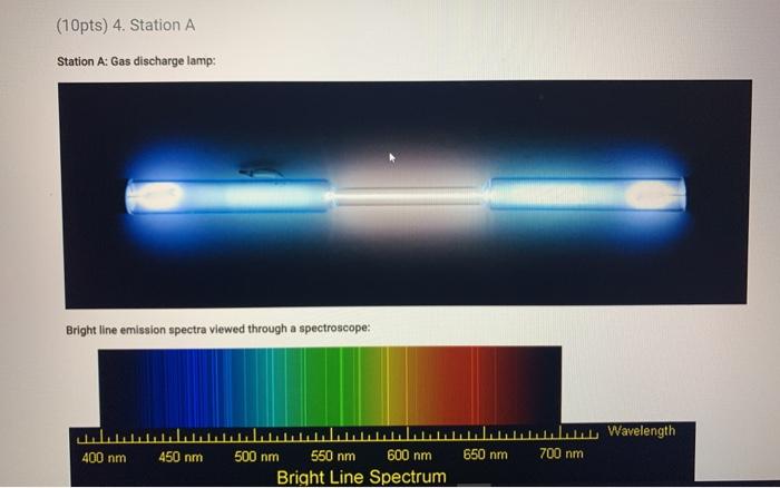 Solved (10pts) 4. Station A Station A: Gas discharge lamp: | Chegg.com