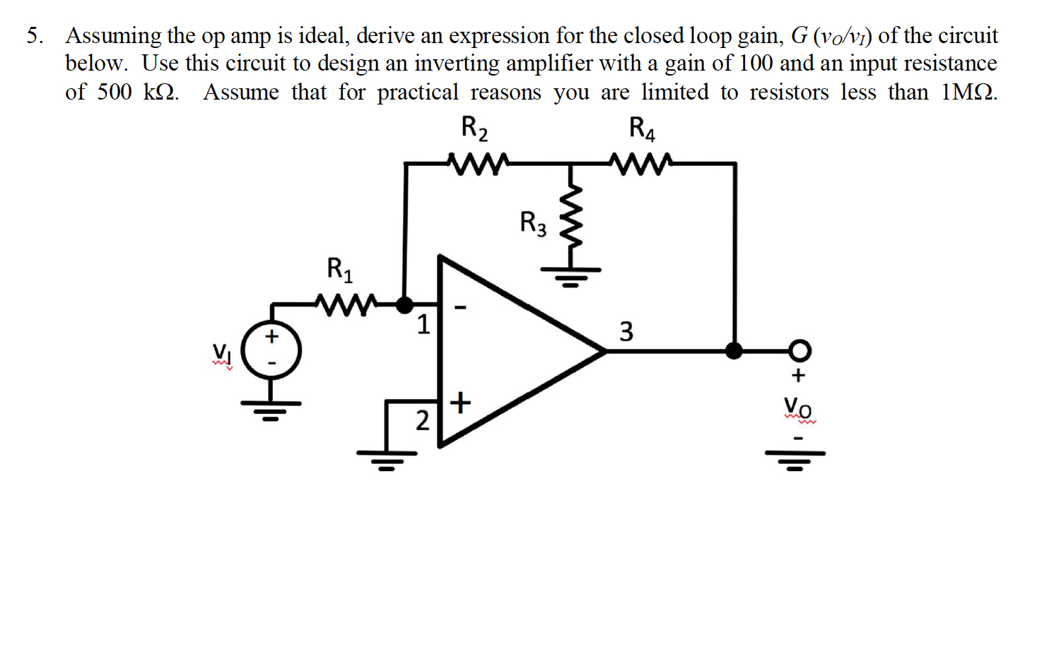Solved Assuming the op amp is ideal, derive an expression | Chegg.com
