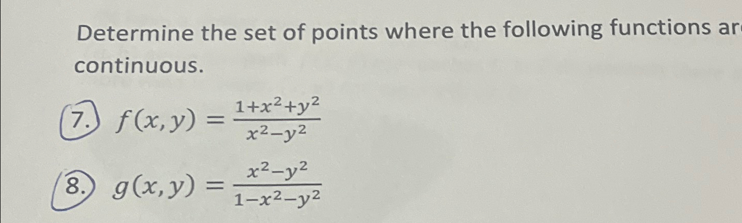 Solved Determine the set of points where the following | Chegg.com