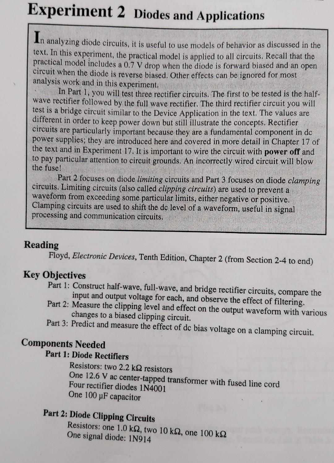 Solved In analyzing diode circuits, it is useful to use | Chegg.com