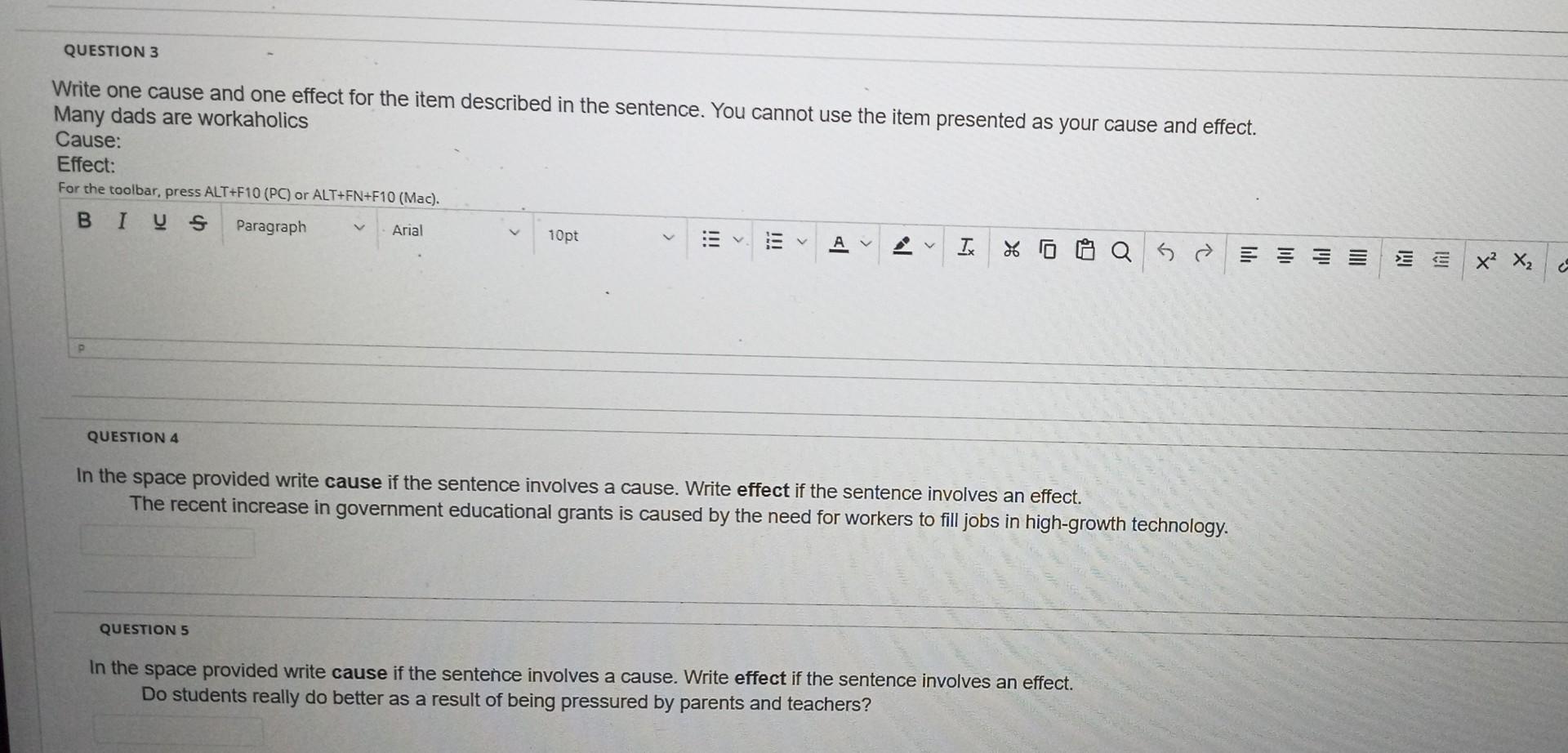 Cause: QUESTION 2 Cause: Effect: Write one cause and | Chegg.com