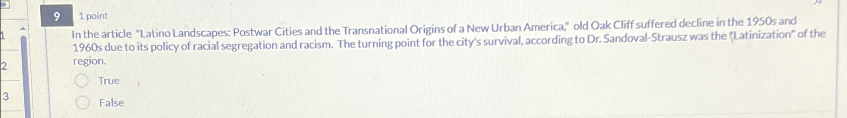 Solved In the article "Latino Landscapes: Postwar Cities and | Chegg.com