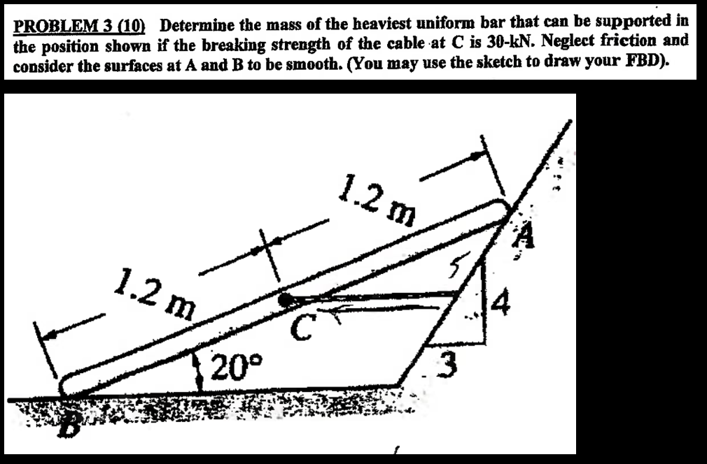 Solved Determine the mass of the heaviest unitorm bar that | Chegg.com