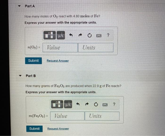 Solved Part A How many moles of O2 react with 4.80 moles of | Chegg.com