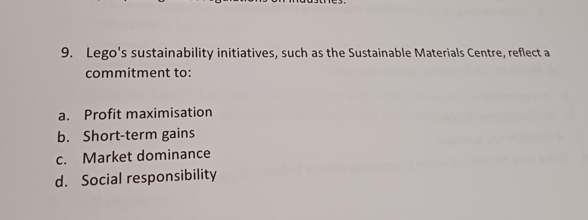 Solved Lego's sustainability initiatives, such as the | Chegg.com