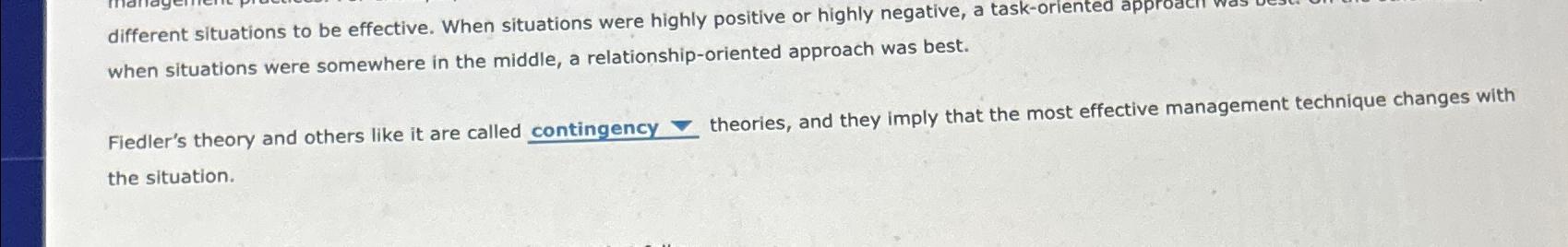 Solved different situations to be effective. When situations | Chegg.com