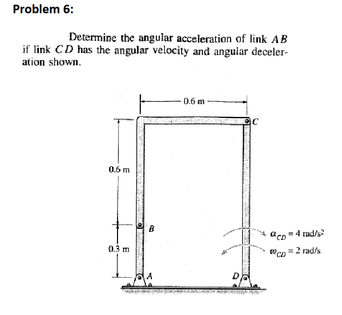 Solved Problem 6:Determine the angular acceleration of link | Chegg.com