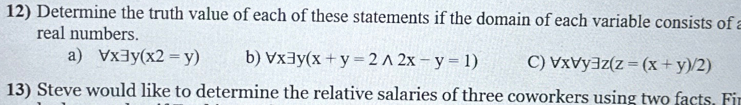 Solved Determine the truth value of each of these statements | Chegg.com