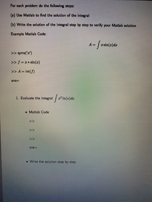 Solved For each problem do the following steps: (a) Use | Chegg.com