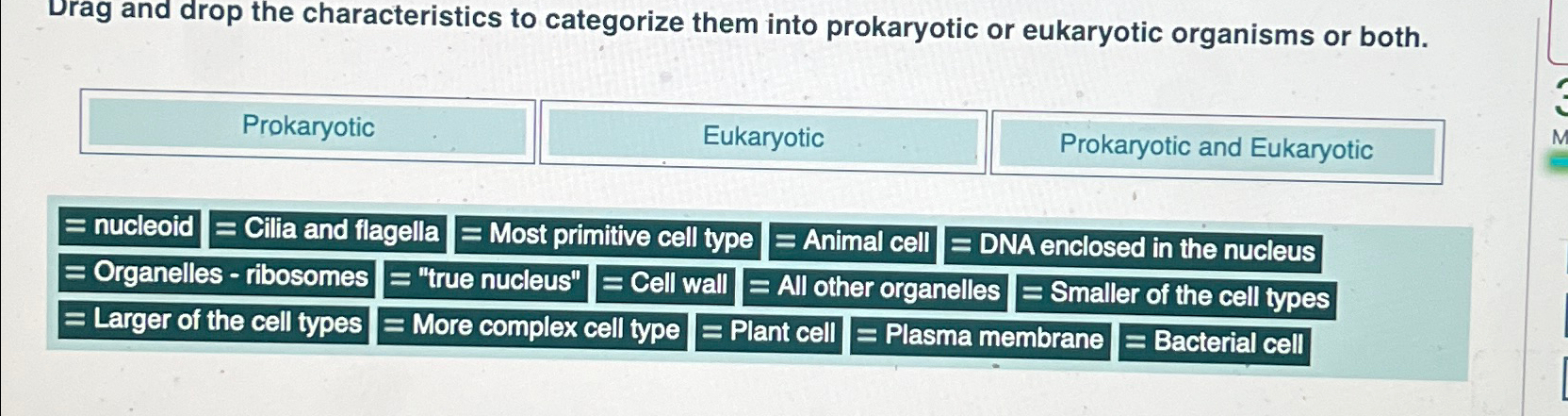 Solved Drag and drop the characteristics to categorize them | Chegg.com