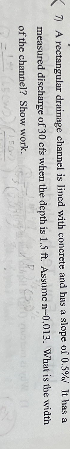 Solved A rectangular drainage channel is lined with concrete | Chegg.com