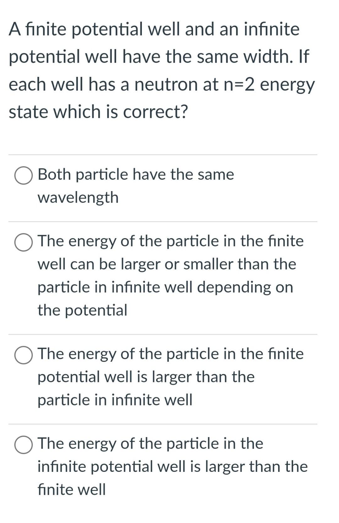 Solved A finite potential well and an infinite potential | Chegg.com