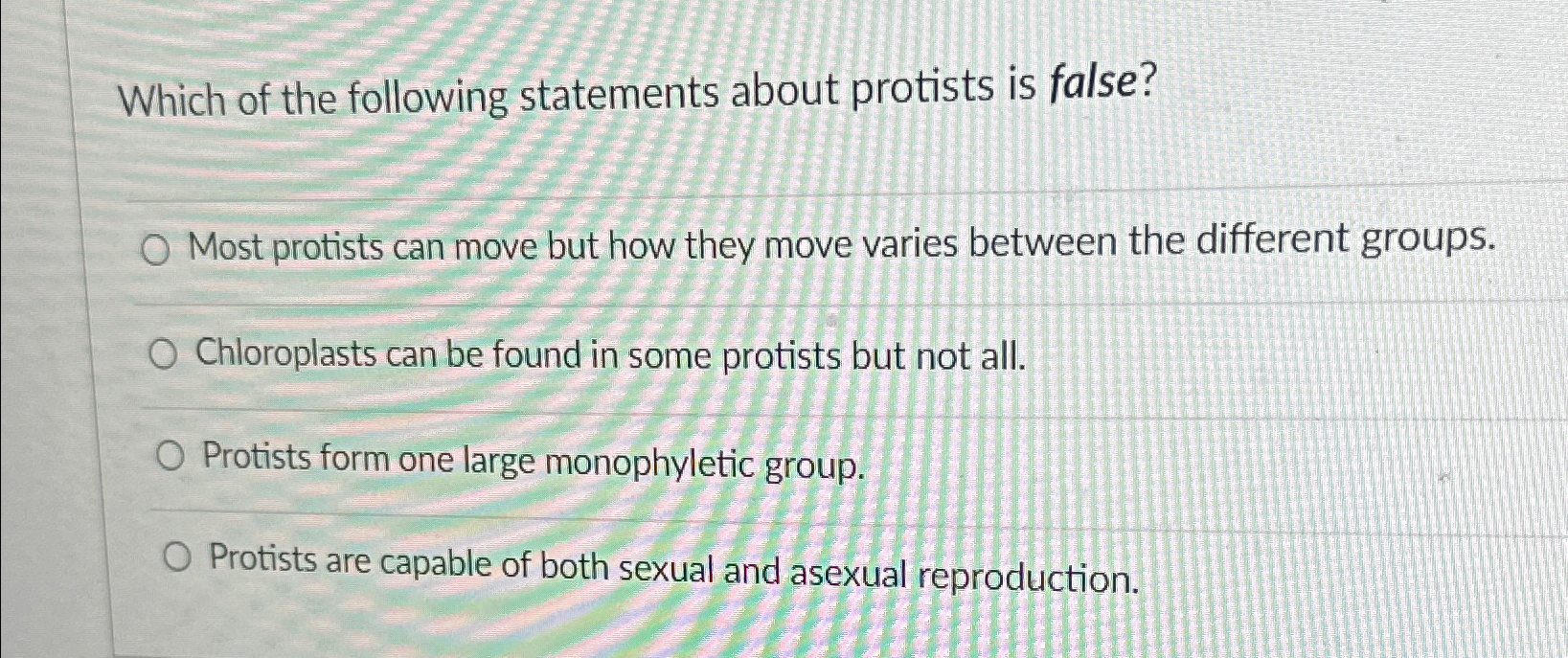 Solved Which of the following statements about protists is | Chegg.com