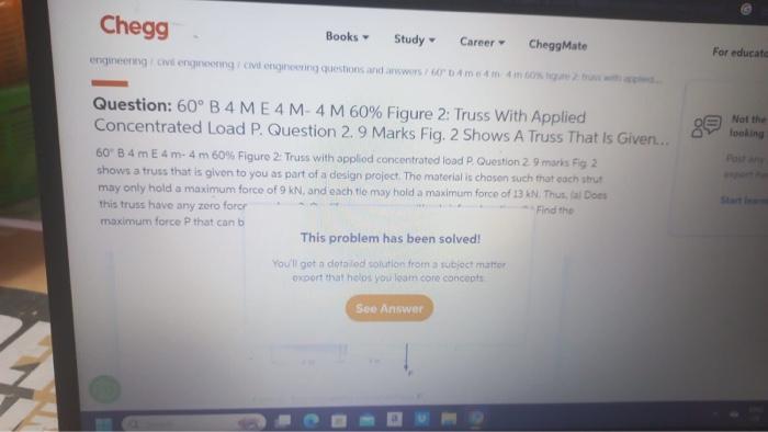 Solved Chegg CheggMate engineering / civil engineering / | Chegg.com