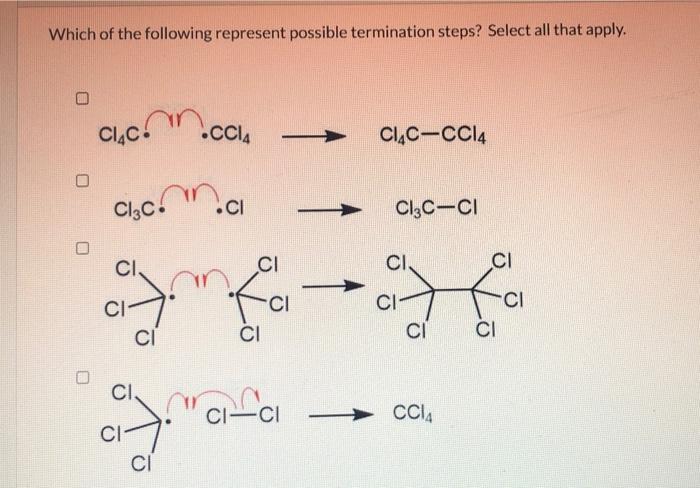 Solved Which of the following represent possible termination | Chegg.com