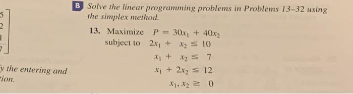 Solved B Solve the linear programming problems in Problems | Chegg.com