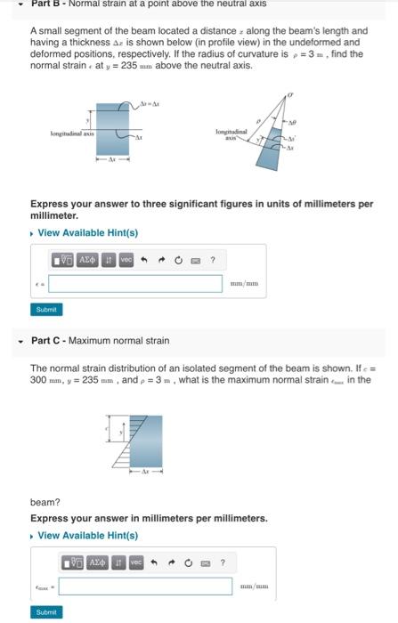 Solved A small segment of the beam located a distance x | Chegg.com