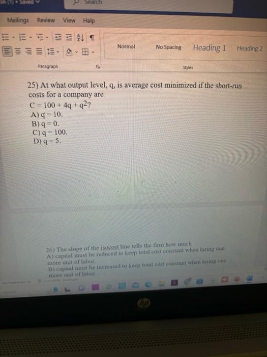 Solved 21) What is the MRTS for a firm with the following | Chegg.com