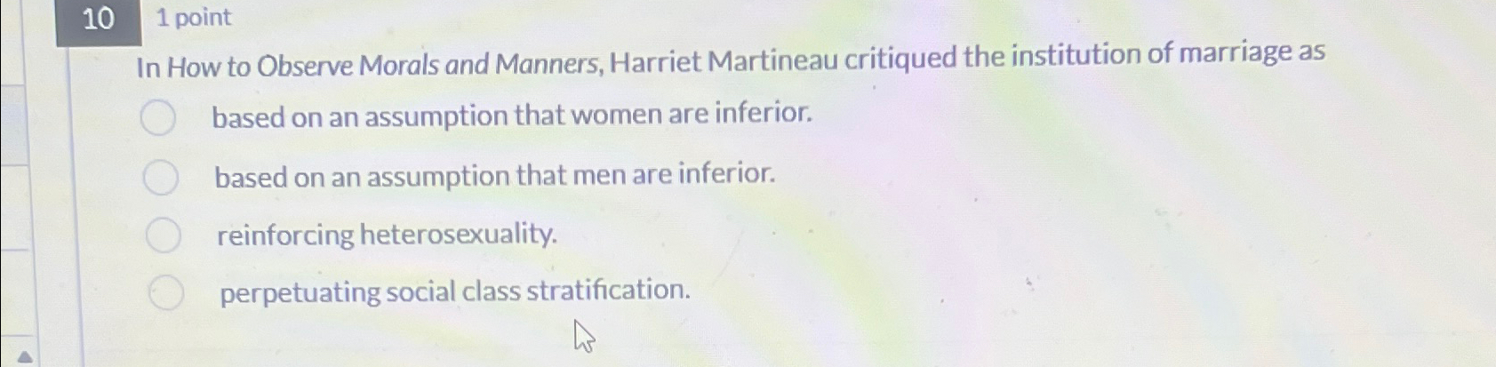 Solved 10,1 ﻿pointIn How to Observe Morals and Manners, | Chegg.com