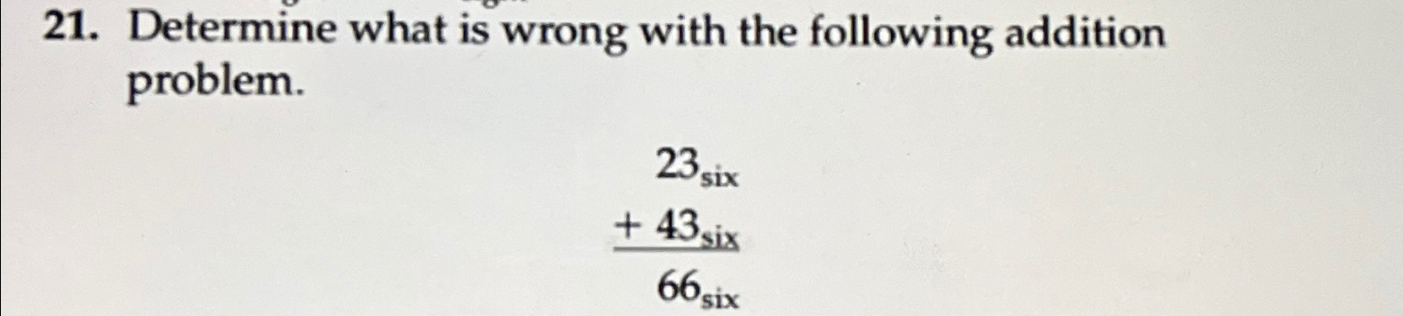 Solved Determine what is wrong with the following addition | Chegg.com
