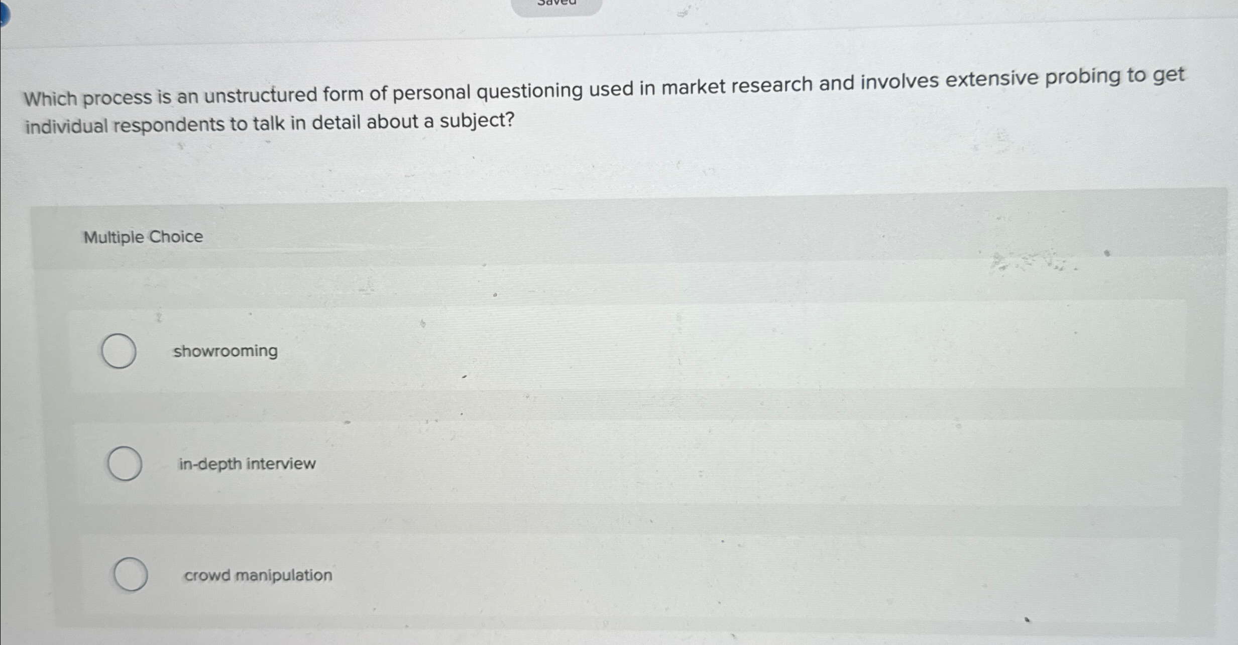Solved Which process is an unstructured form of personal | Chegg.com