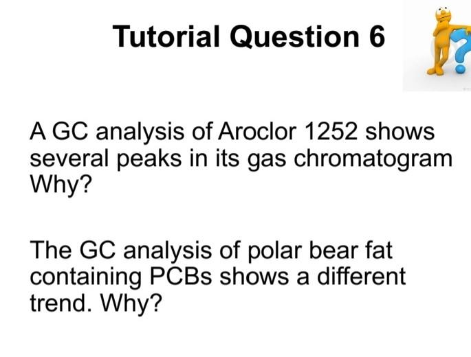 Solved Tutorial Question 6 A GC analysis of Aroclor 1252 | Chegg.com
