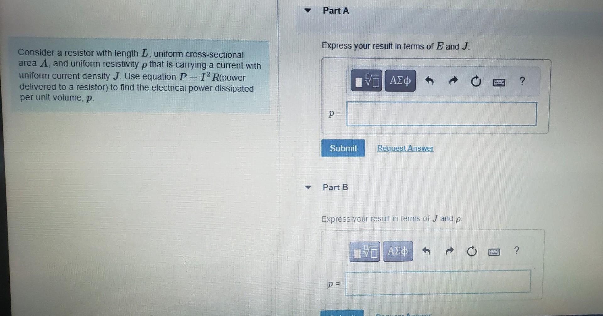 Solved Consider a resistor with length L, uniform | Chegg.com