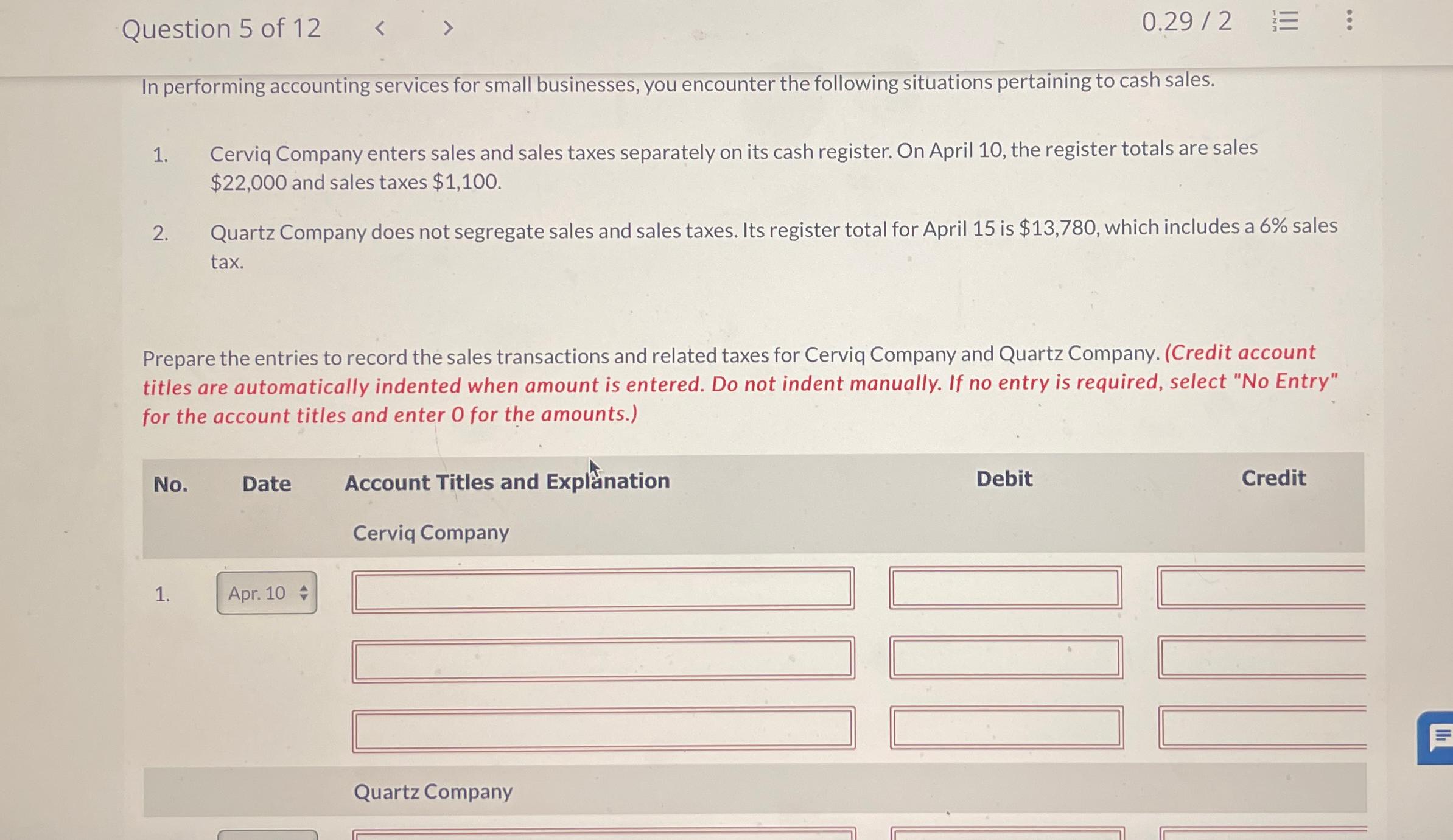 Solved Question 5 ﻿of 120.292In performing accounting | Chegg.com