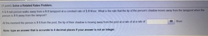 Solved (1 point) Solve a Related Rates Problem, A lighthouse | Chegg.com
