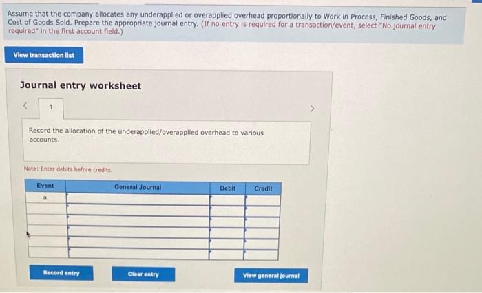 Solved Problem 3-12 (Algo) Predetermined Overhead Rate; | Chegg.com
