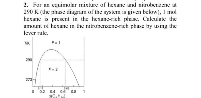 Solved 2. For an equimolar mixture of hexane and | Chegg.com