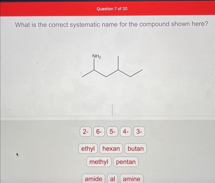 Solved What is the correct systematic name for the | Chegg.com