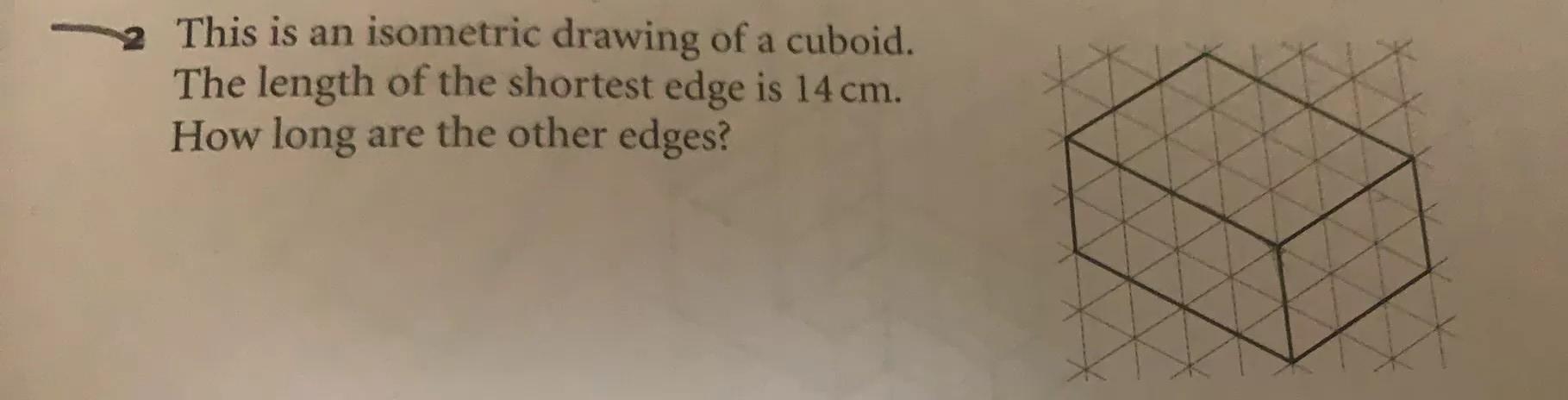 Solved This is an isometric drawing of a cuboid. The length | Chegg.com