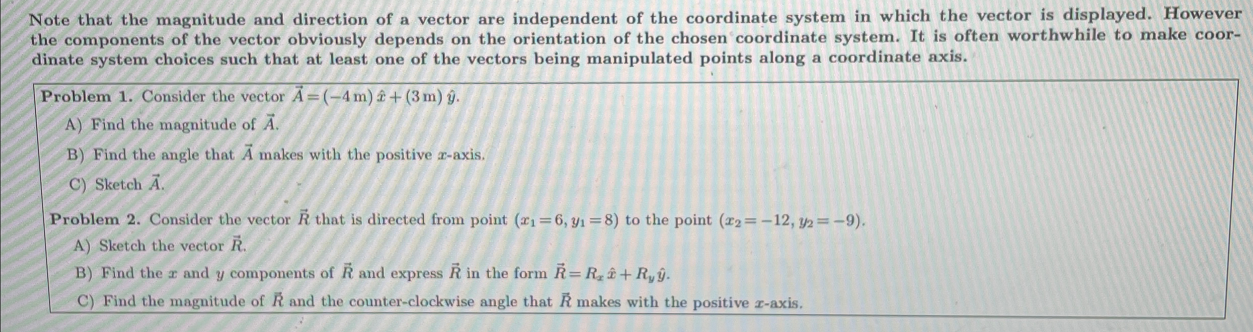 Solved Note that the magnitude and direction of a vector are | Chegg.com