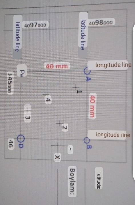 Question 6a: On the map below, the vertical distance | Chegg.com