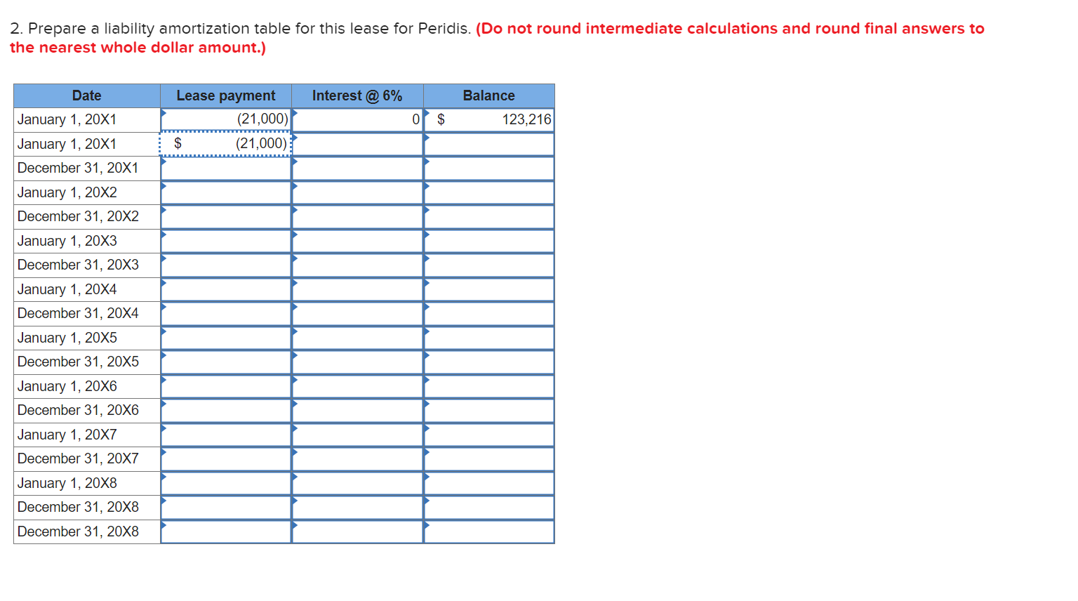 Solved Prepare a liability amortization table for this lease | Chegg.com
