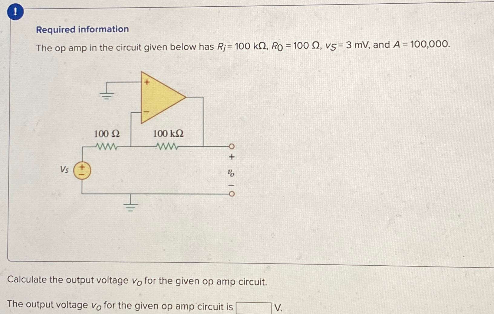 Solved !Required informationThe op amp in the circuit given | Chegg.com