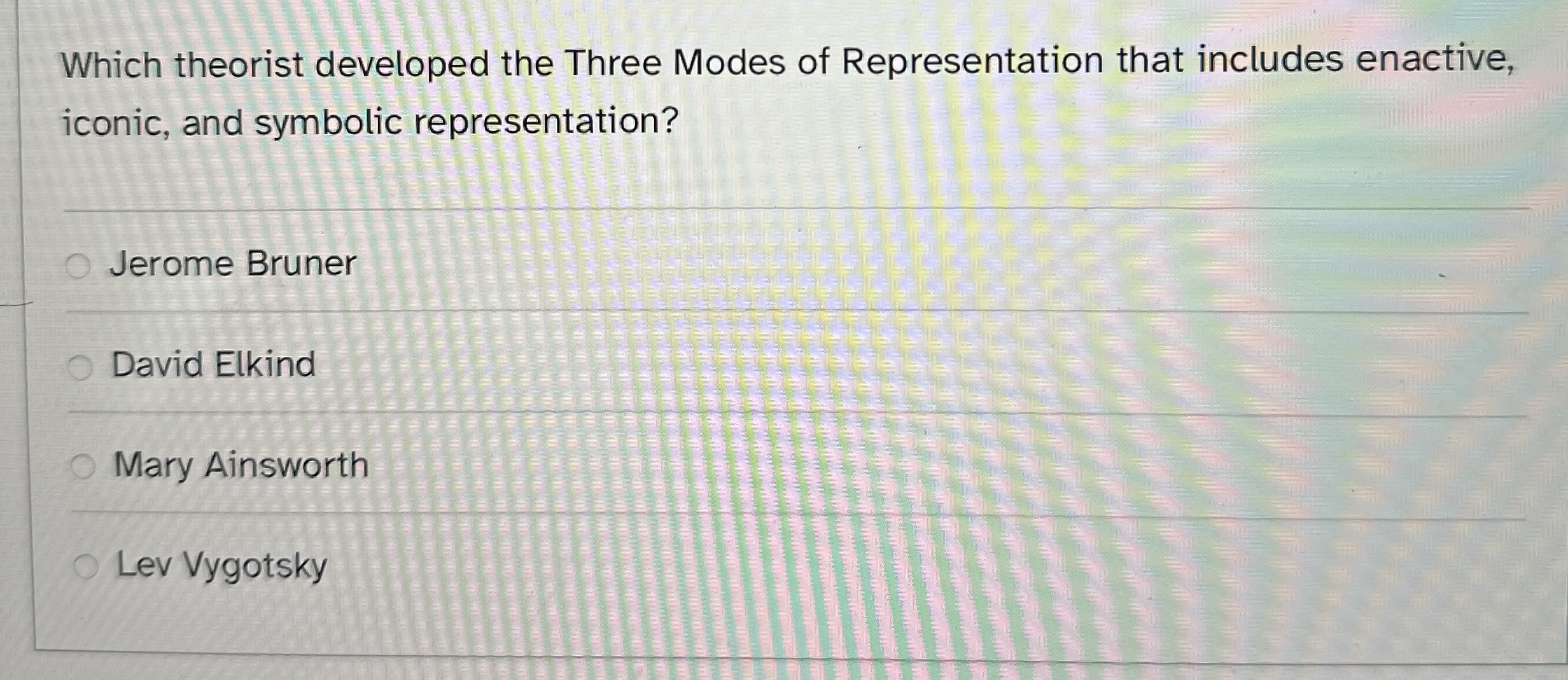 Solved Which theorist developed the Three Modes of | Chegg.com