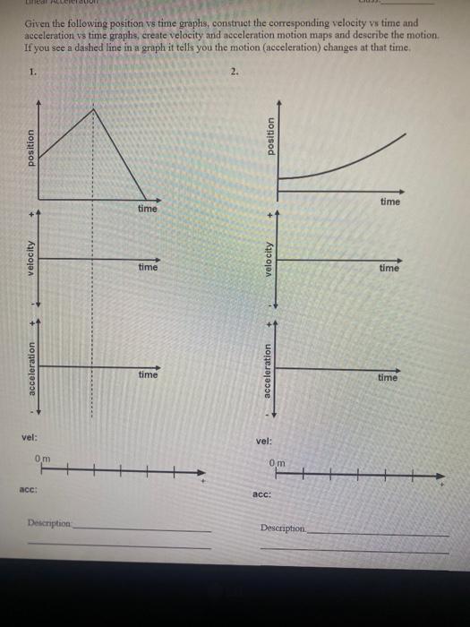 Solved Given the following position vs time graphs, | Chegg.com