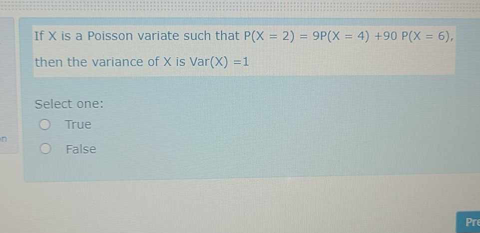 Solved If x ﻿is a Poisson variate such that | Chegg.com