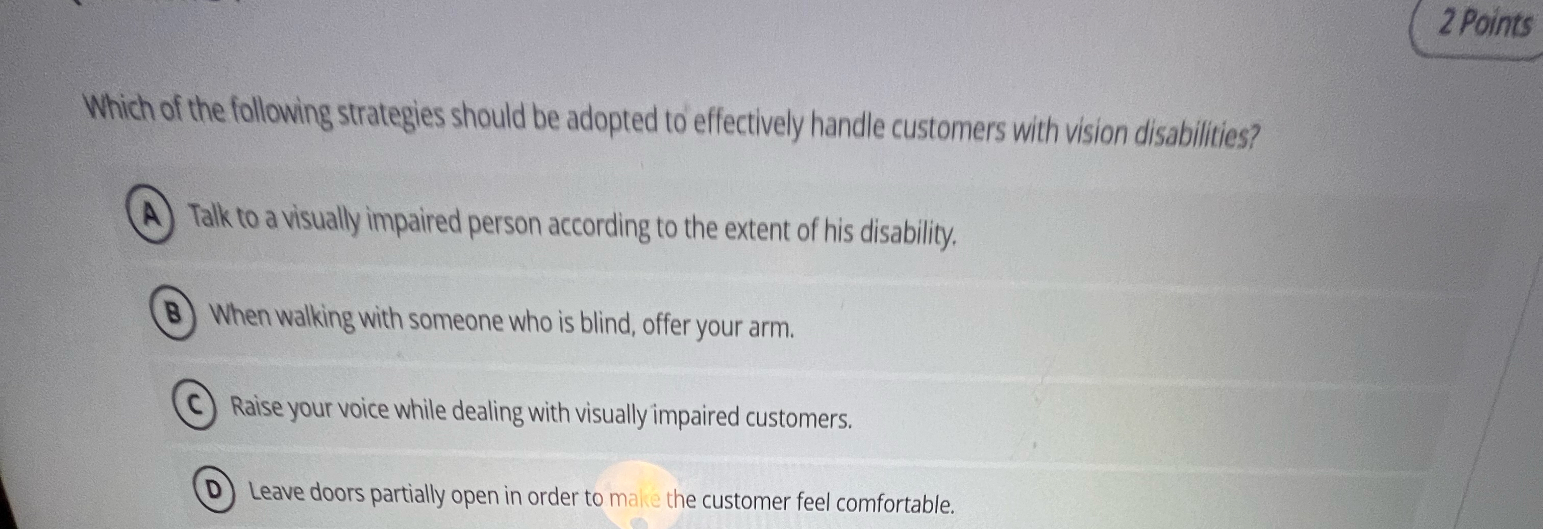 Solved 2 ﻿PointsWhich of the following strategies should be | Chegg.com