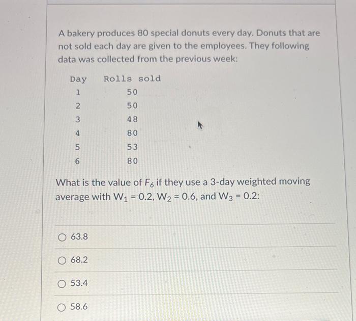 Solved A bakery produces 80 special donuts every day. Donuts | Chegg.com