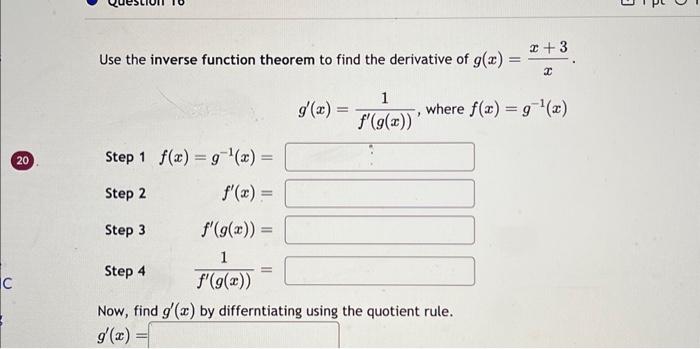 Solved Use the inverse function theorem to find the | Chegg.com