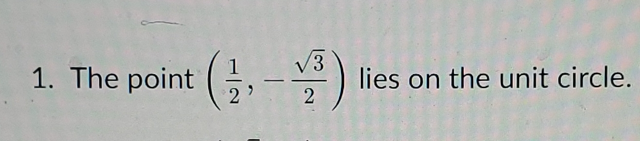 Solved true or false The point (12,-322) ﻿lies on the unit | Chegg.com